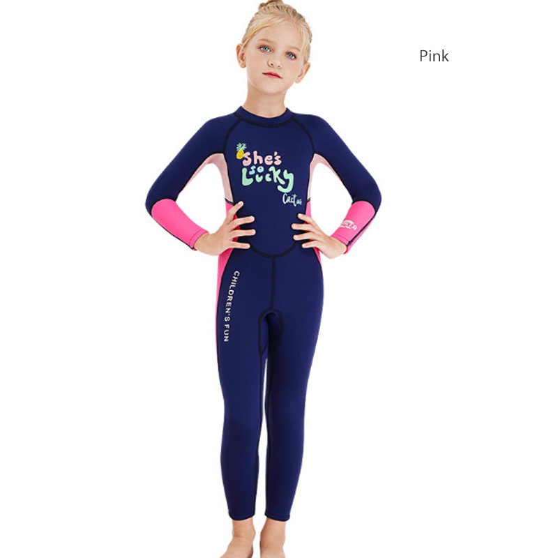 DIVE & SAIL Kids 2.5MM Letter Print Full Wetsuit for Girls